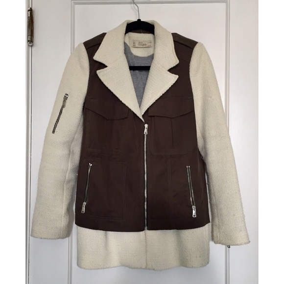 Zara | Jackets & Coats | Zara Cream And Cargo Coat | Poshmark